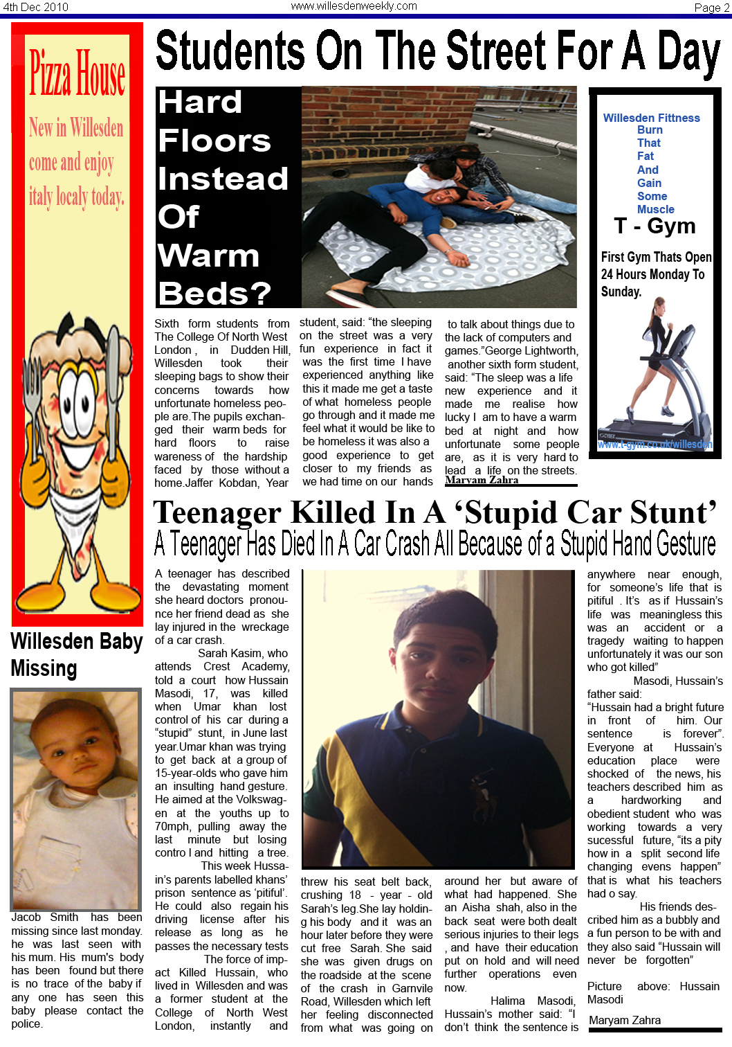 Maryam Zahra - Media Studies - Advanced Portfolio: Inside Page Of The ...