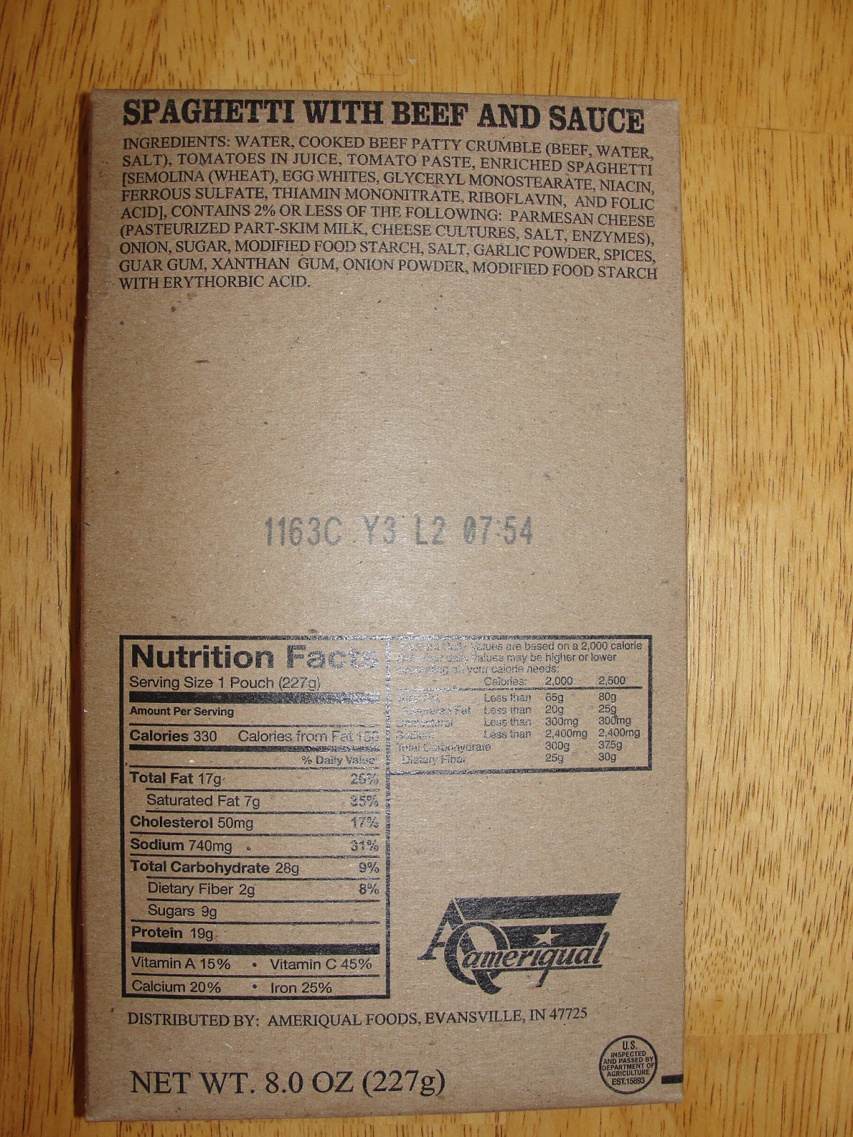 Planning And Foresight: MRE Monday - Spaghetti With Beef And Sauce