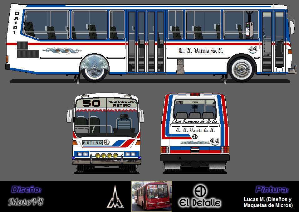 Diseños y Maquetas de Micros: El Detalle OA 101 - Linea 50