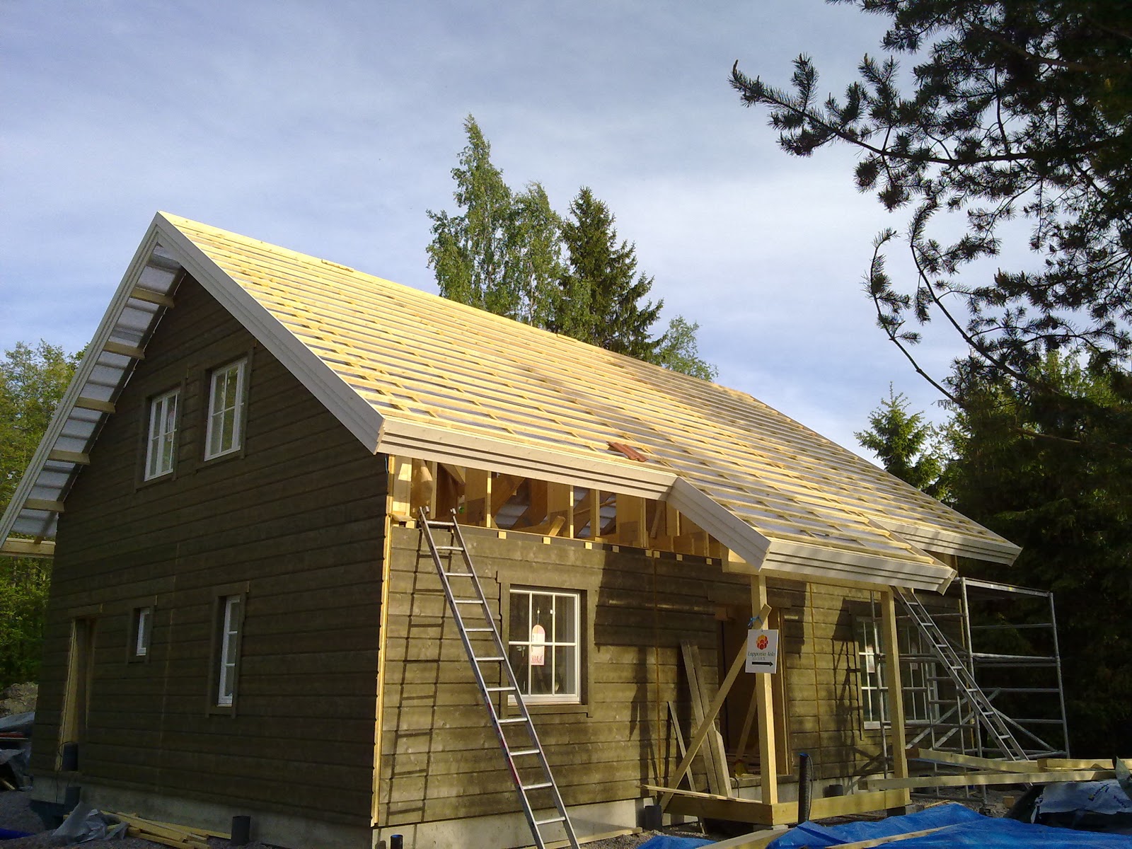 Project Eco Home in Finland: Brick colored roof