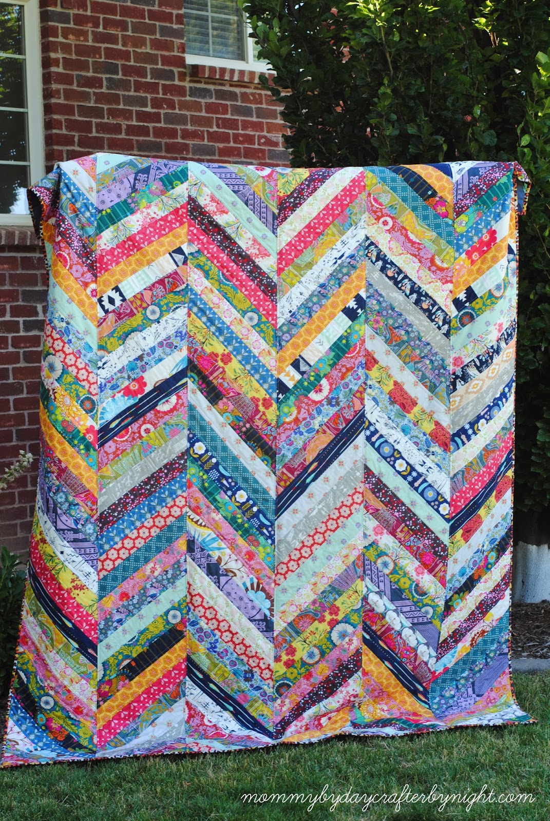 Anna Maria Horner QAYG Herringbone Quilt | Mommy by day... Crafter by ...