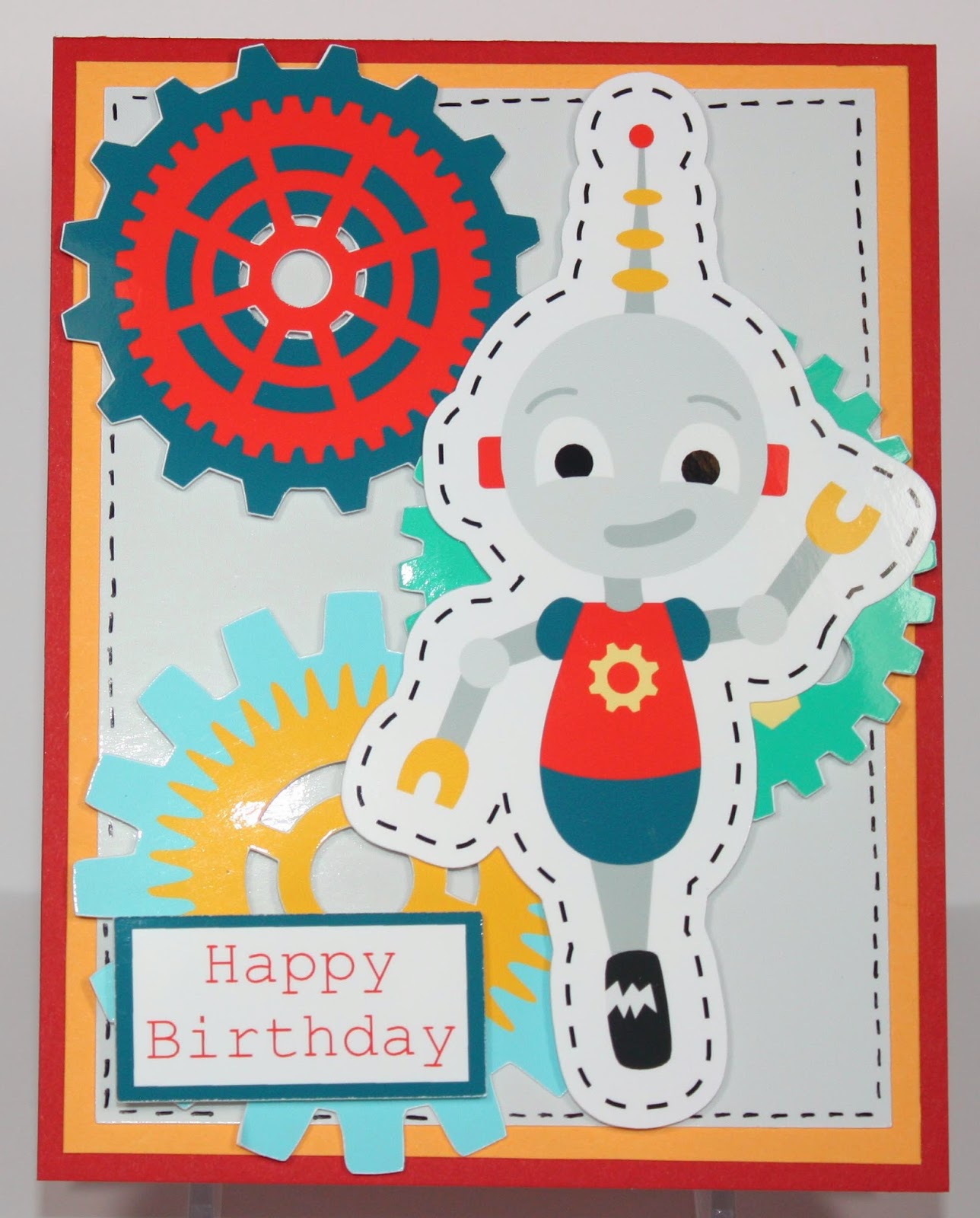 Simply Pam: Robot Birthday Card