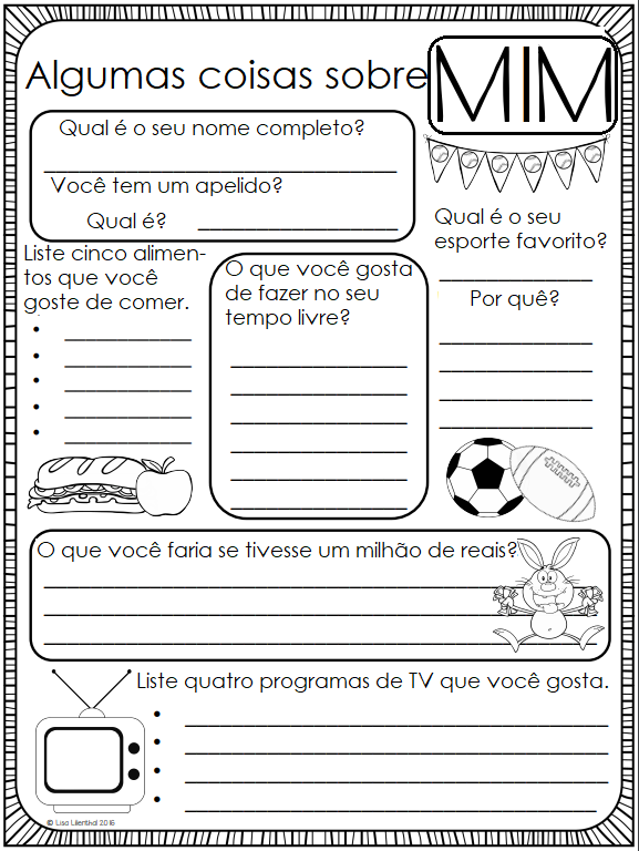 SOSPROFESSOR-ATIVIDADES: Algumas coisas sobre mim | Idéias de ensino ...