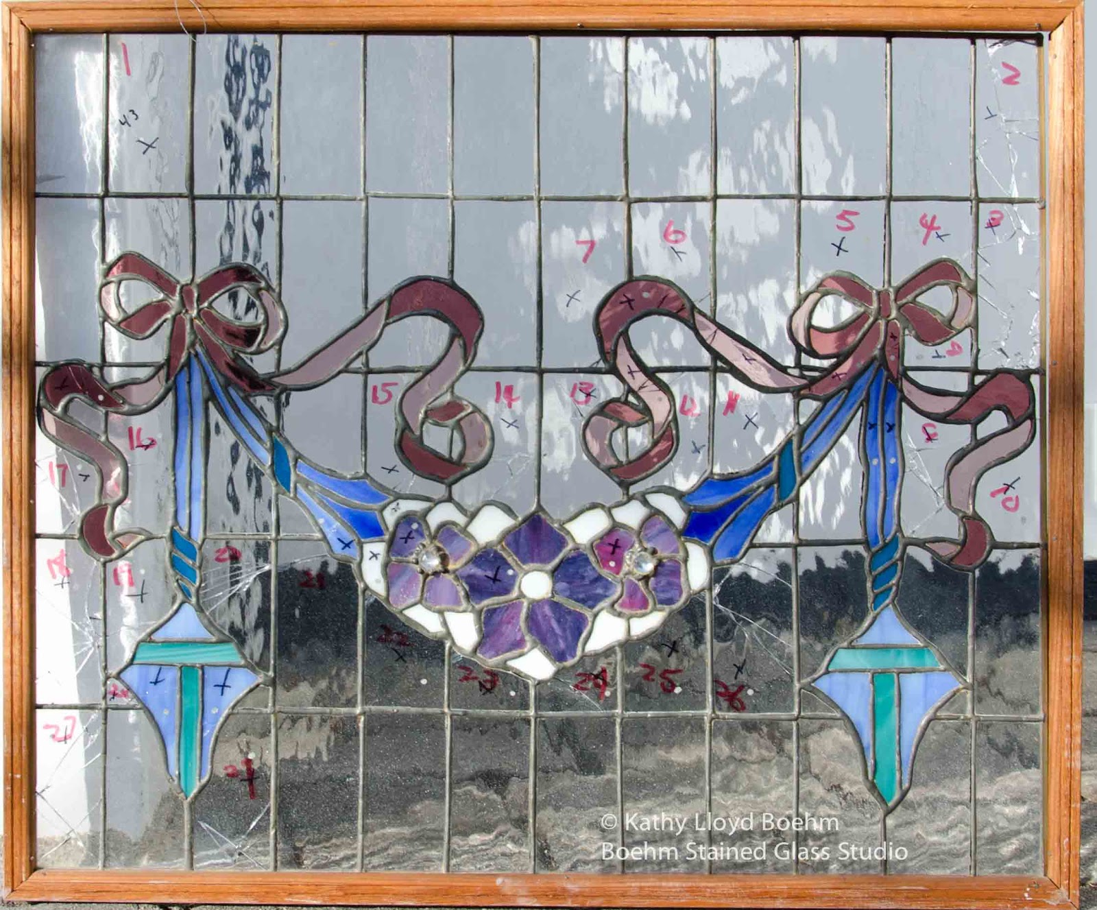 Boehm Stained Glass Blog: Waterglass Ribbon Window Repair