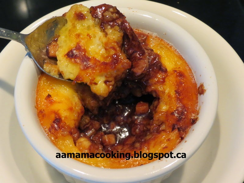 AA mama: 焗西米布甸 (朱古力芋頭餡) Baked Tapioca Pudding ( Chocolate & Taro Filling)