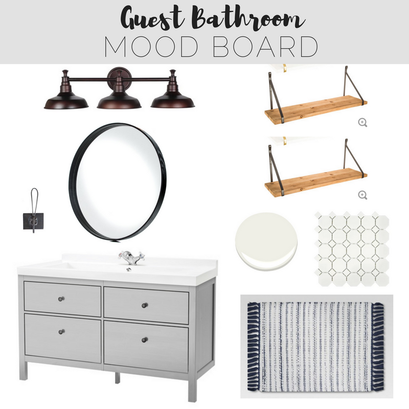 One Room Challenge Week 1: Guest Bathroom Mood Board | R&R at home