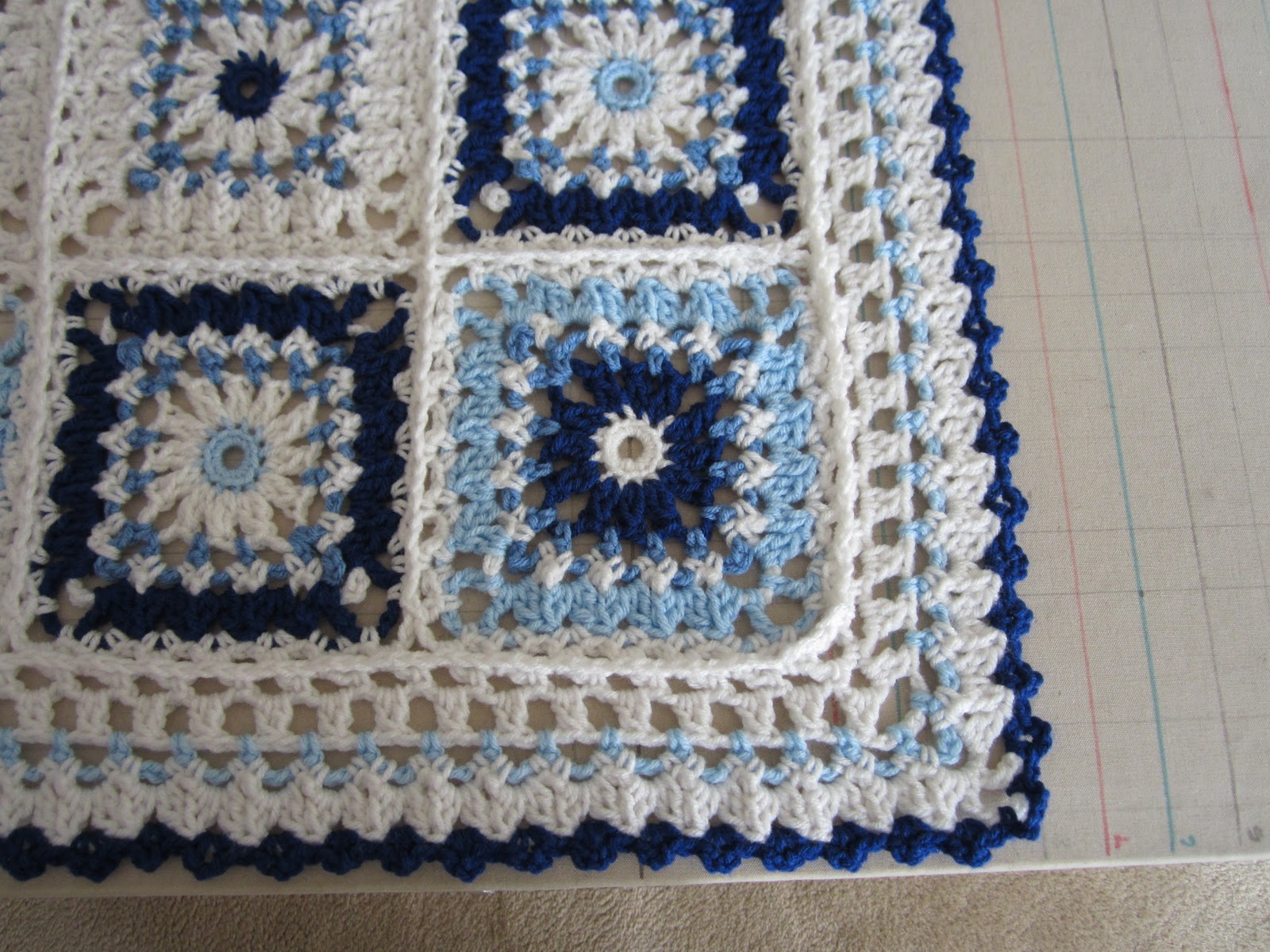 Loops and Ramblings: Timeless Blue and White afghan