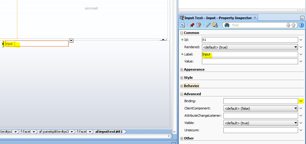 Learning SOA: Binding variable in ADF-Hello World
