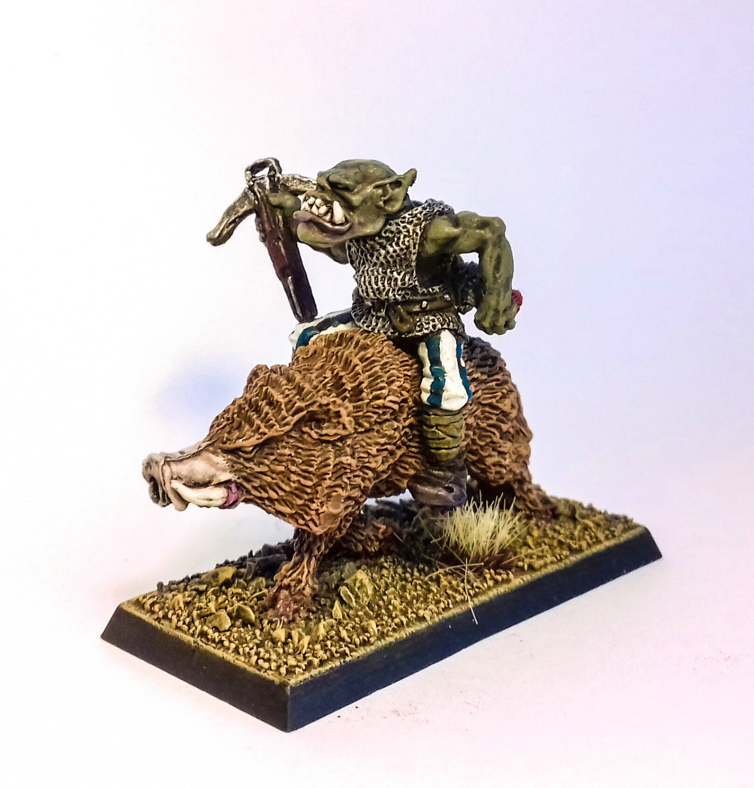 THE WORK OF SHAITAN: Citadel Orc Boar Riders - Unit up and running.