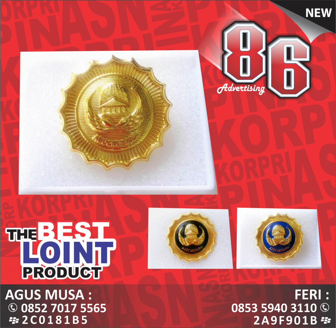 PIN KORPRI ASN, LAMBANG KORPRI ASN, LOINT ~ Grand konveksi 86
