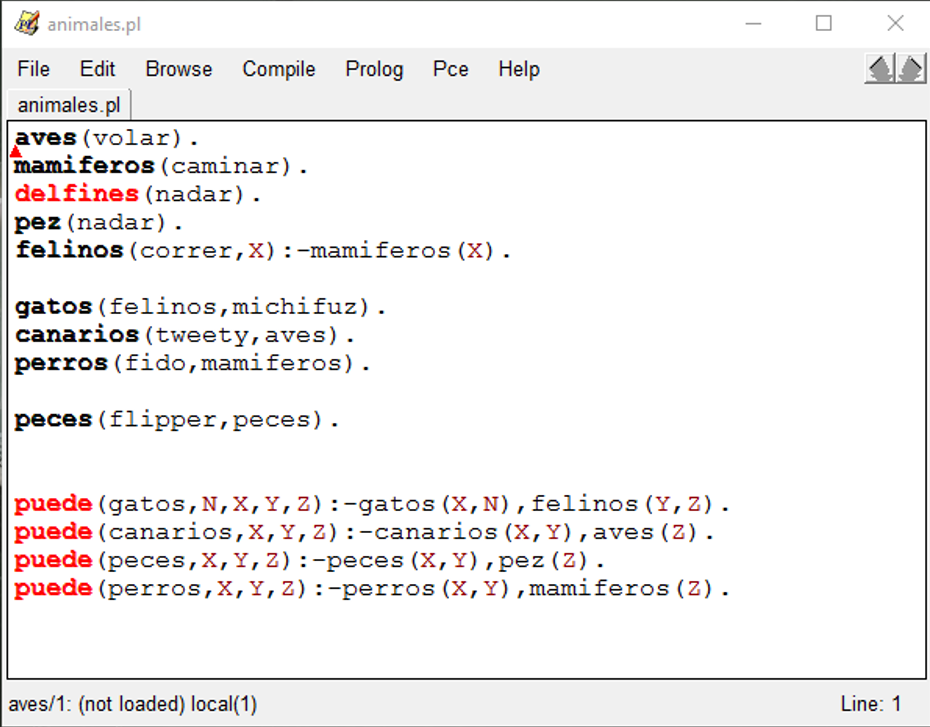 Inteligencia Artificial: Ejercicios en el Lenguaje de Programación Prolog
