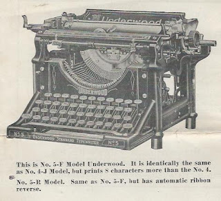 Davis Typewriter Works: Underwood Standard 3 / 4 / 5 sub-model ...