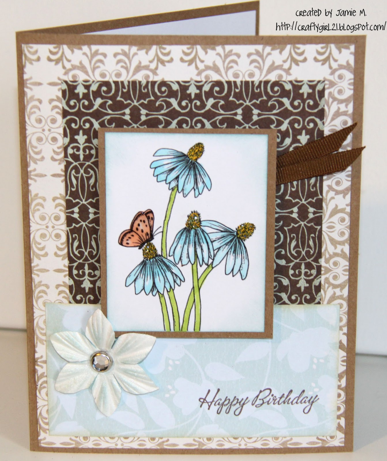 Crafty Girl 21!: SSS218 Blue Birthday Flowers