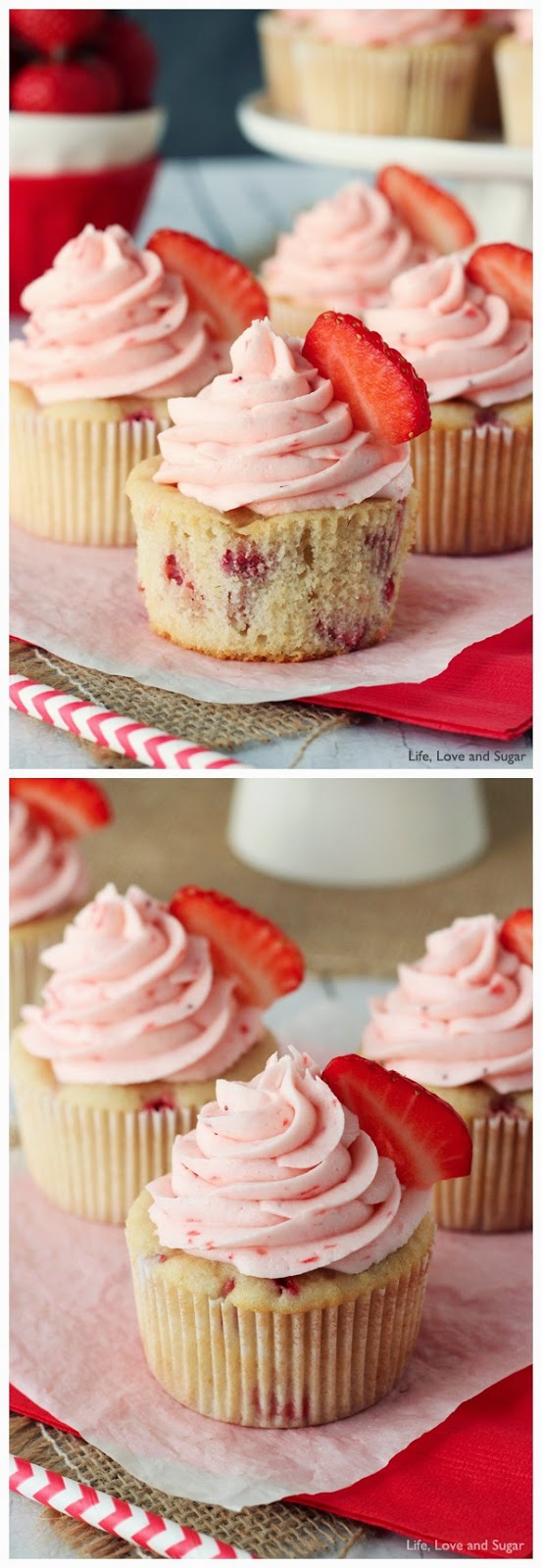 Fresh Strawberry Cupcakes ~ Easy Kitchen 4 All