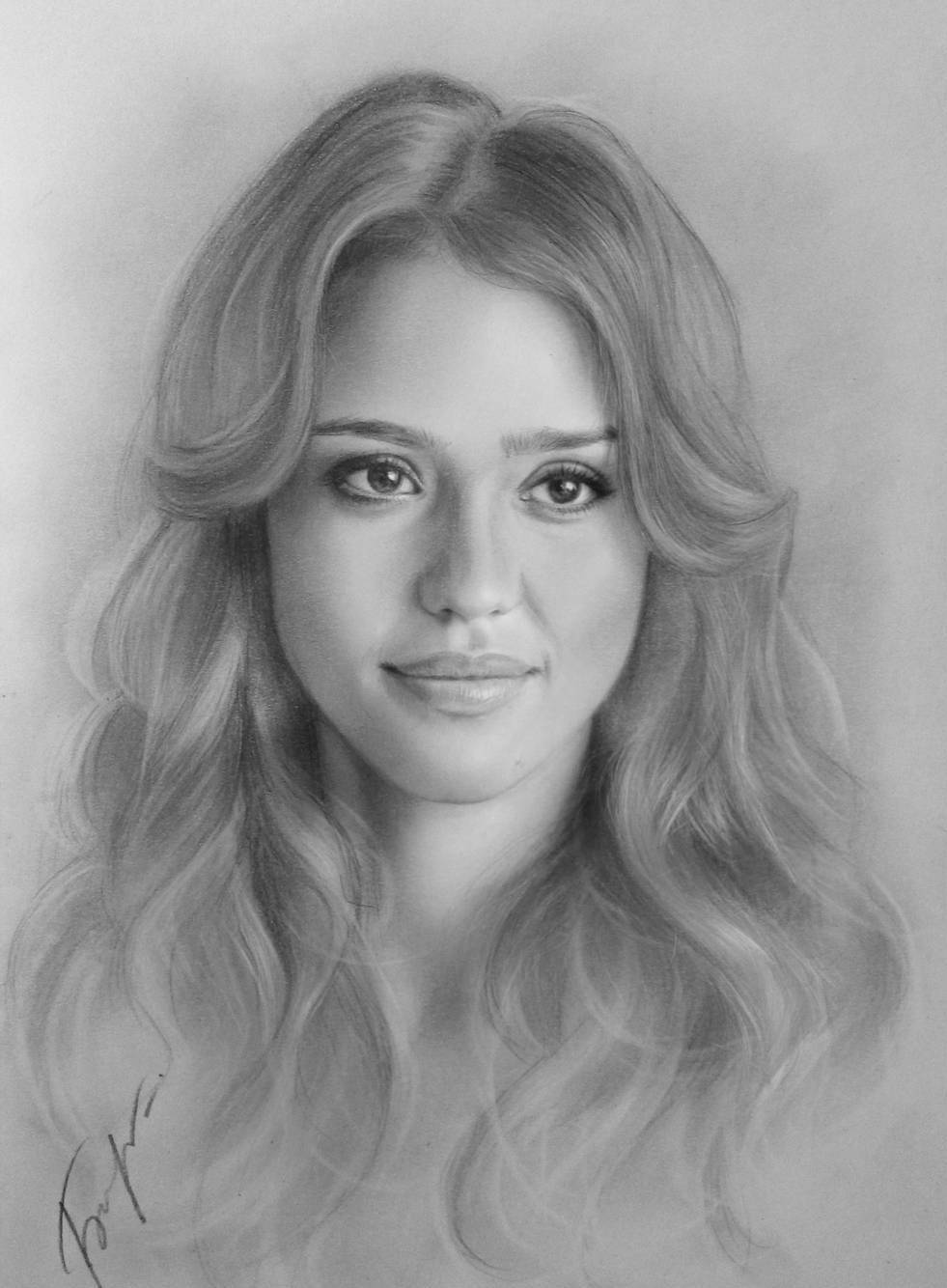 Neelan's Blog: Portrait Pencil Drawing Jessica Alba by Vita Biryulina