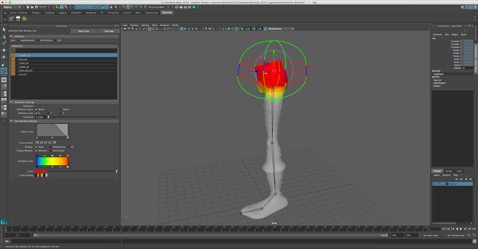 Deanna Crisbacher : Maya Skinning Method 2: Post Weights & Interactive Bind