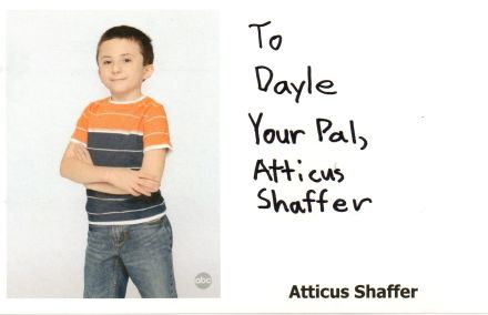 Kiwiautogal's Autographs: Atticus Shaffer