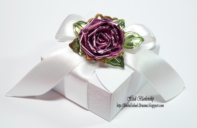 Embellished Dreams: Decorative Foil Rose Pin and Square Petal Top Box