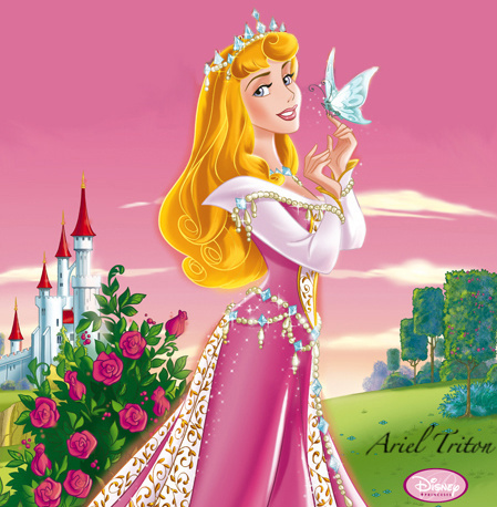 Beautifull Disney Princess Aurora Wear Pink Dress Wallpaper