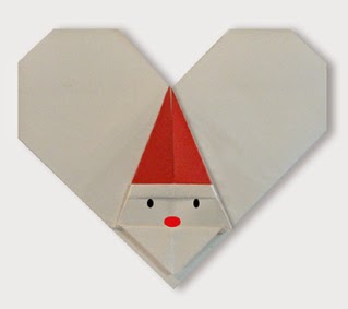 Santa Heart - Easy Origami instructions For Kids