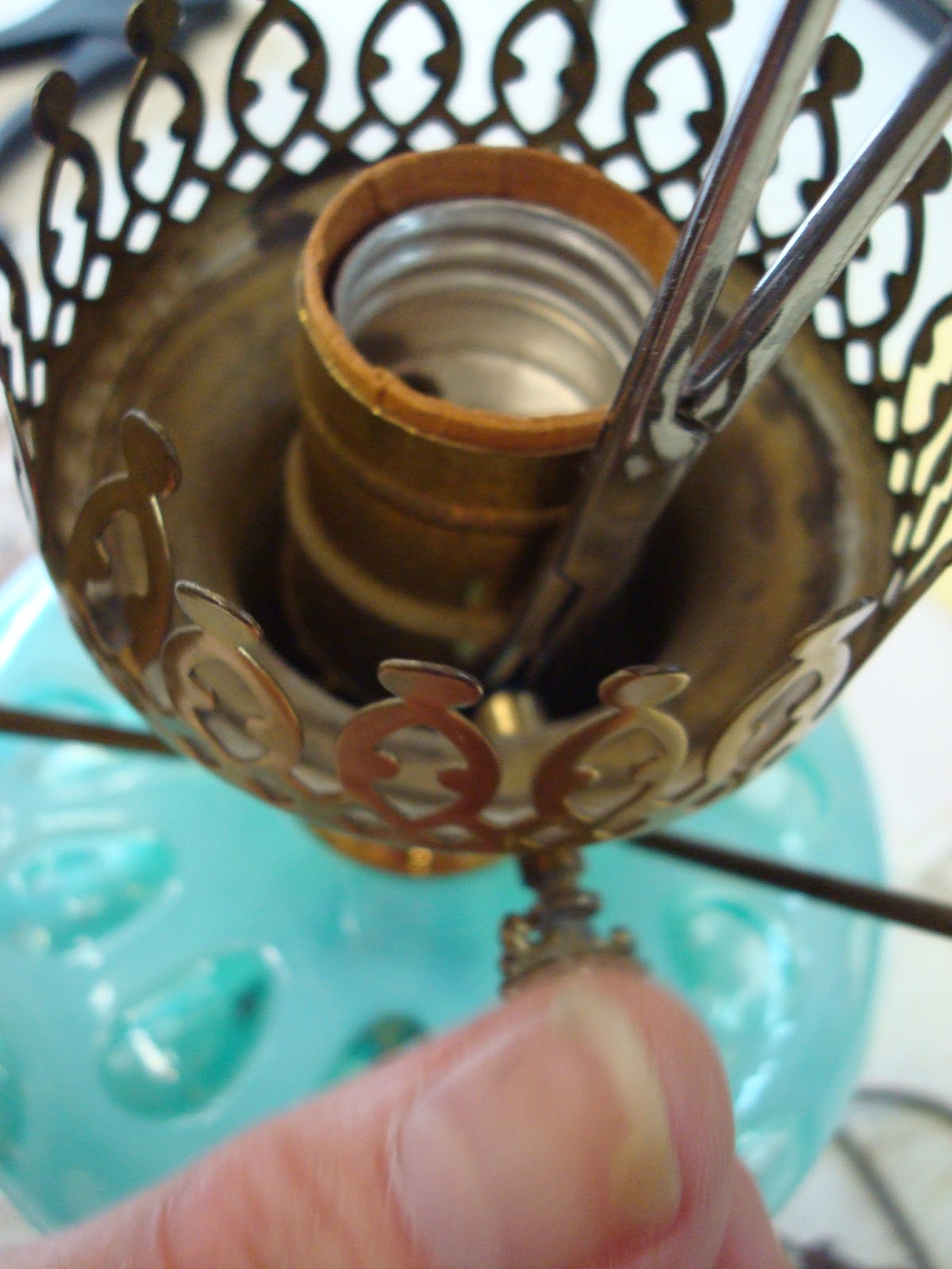 Lamp Parts and Repair | Lamp Doctor: Antique Table Lamp with Glass ...