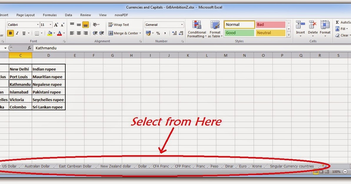 Complete Countries, Currencies and Capitals List - Free Download | SBI ...
