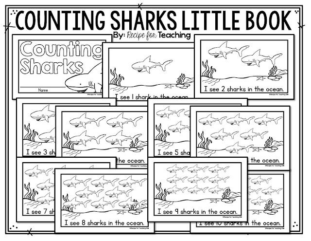 Shark Week - Counting Sharks Book - Recipe for Teaching