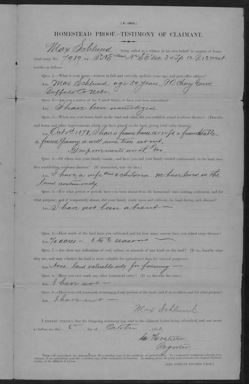 German Roots in America: Descendants of Fidel Schlund: Max Schlund's ...