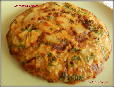 Moroccan Tortilla / Tortilla Omelette - Sneha's Recipe