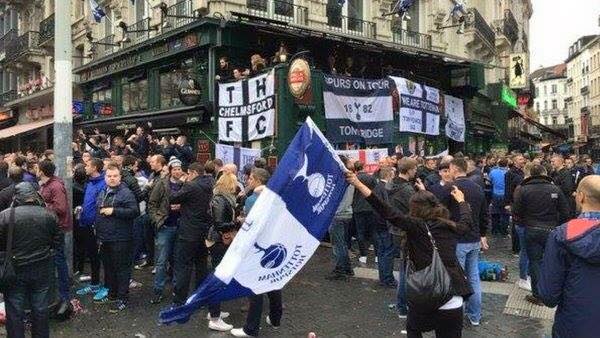 Football Hooligan Pictures: THREE PICTURES: Spurs in Anderlecht 22 Oct 2015