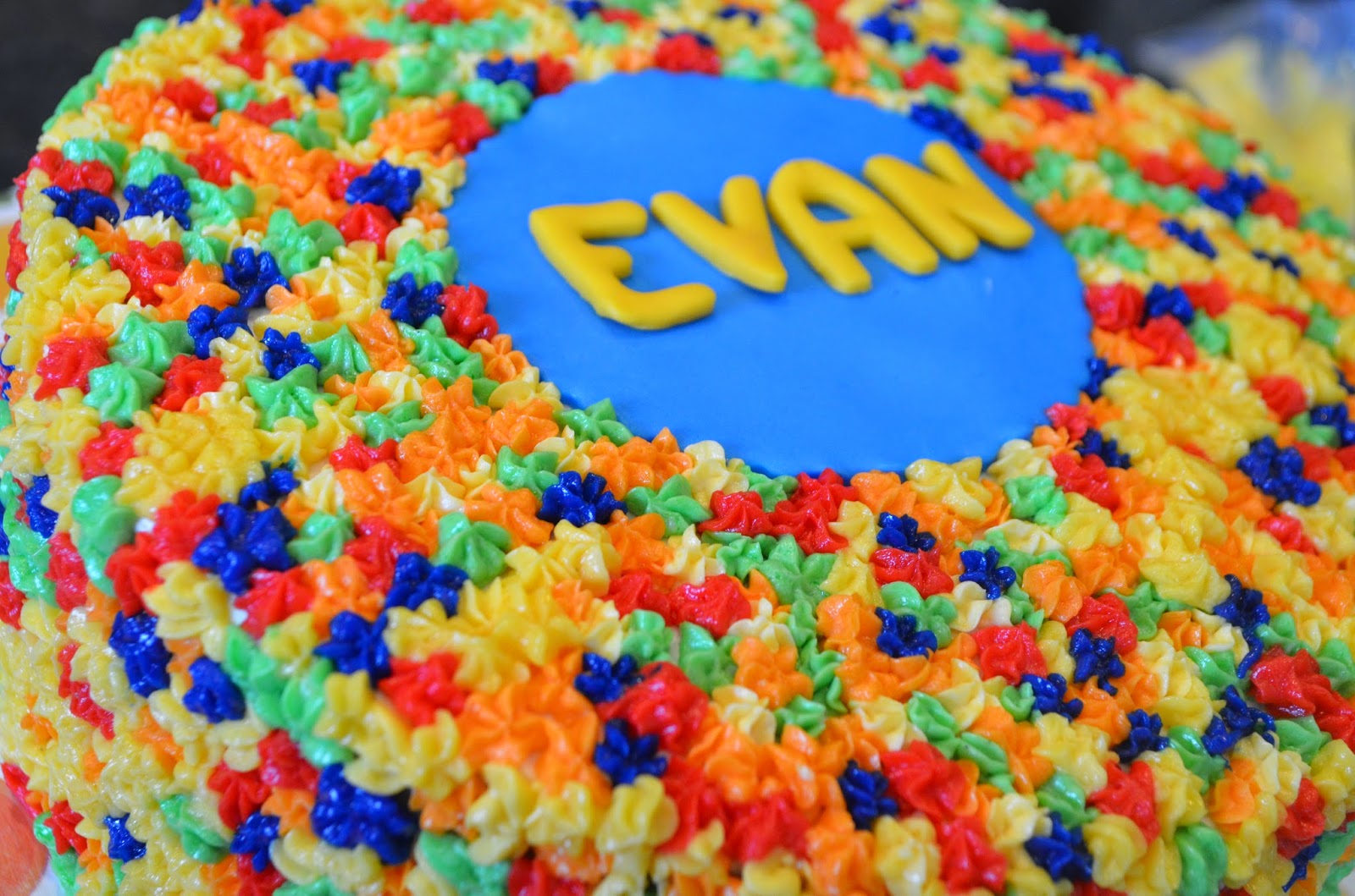 Cake Mama: Evan's Colorful Birthday Cake