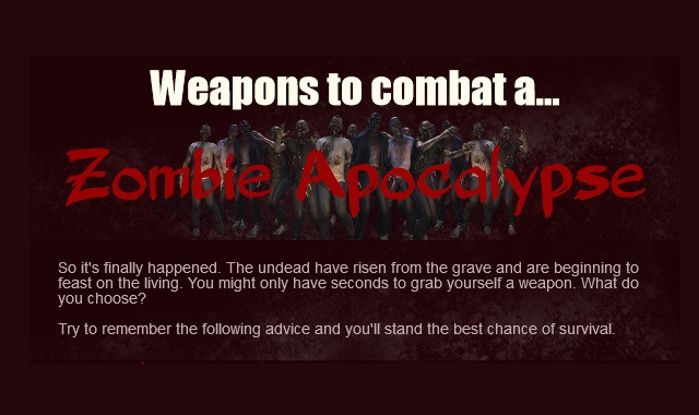 Weapons to Combat a Zombie Apocalypse #infographic - Visualistan