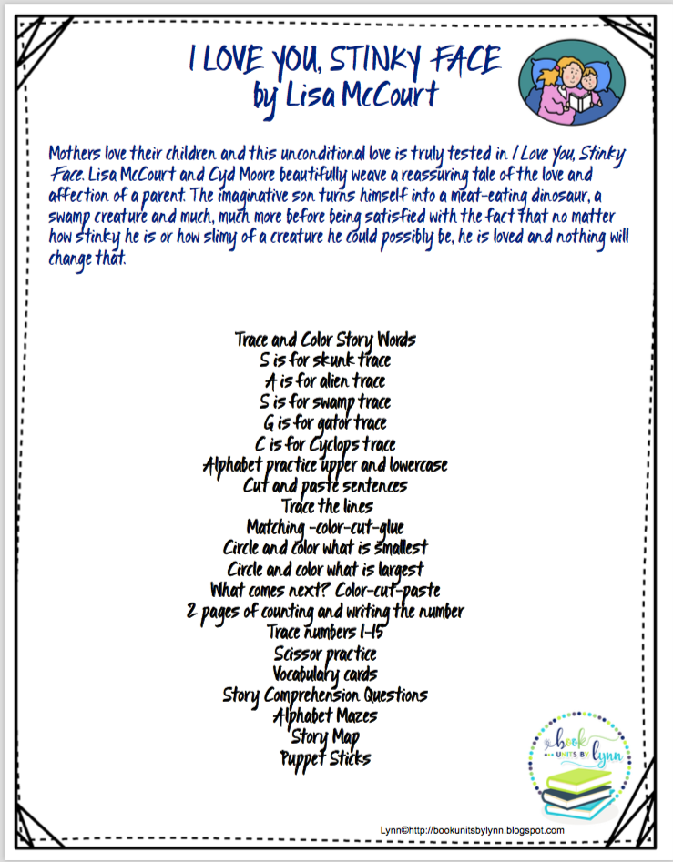 I LOVE YOU, STINKY FACE ~ Book Units by Lynn