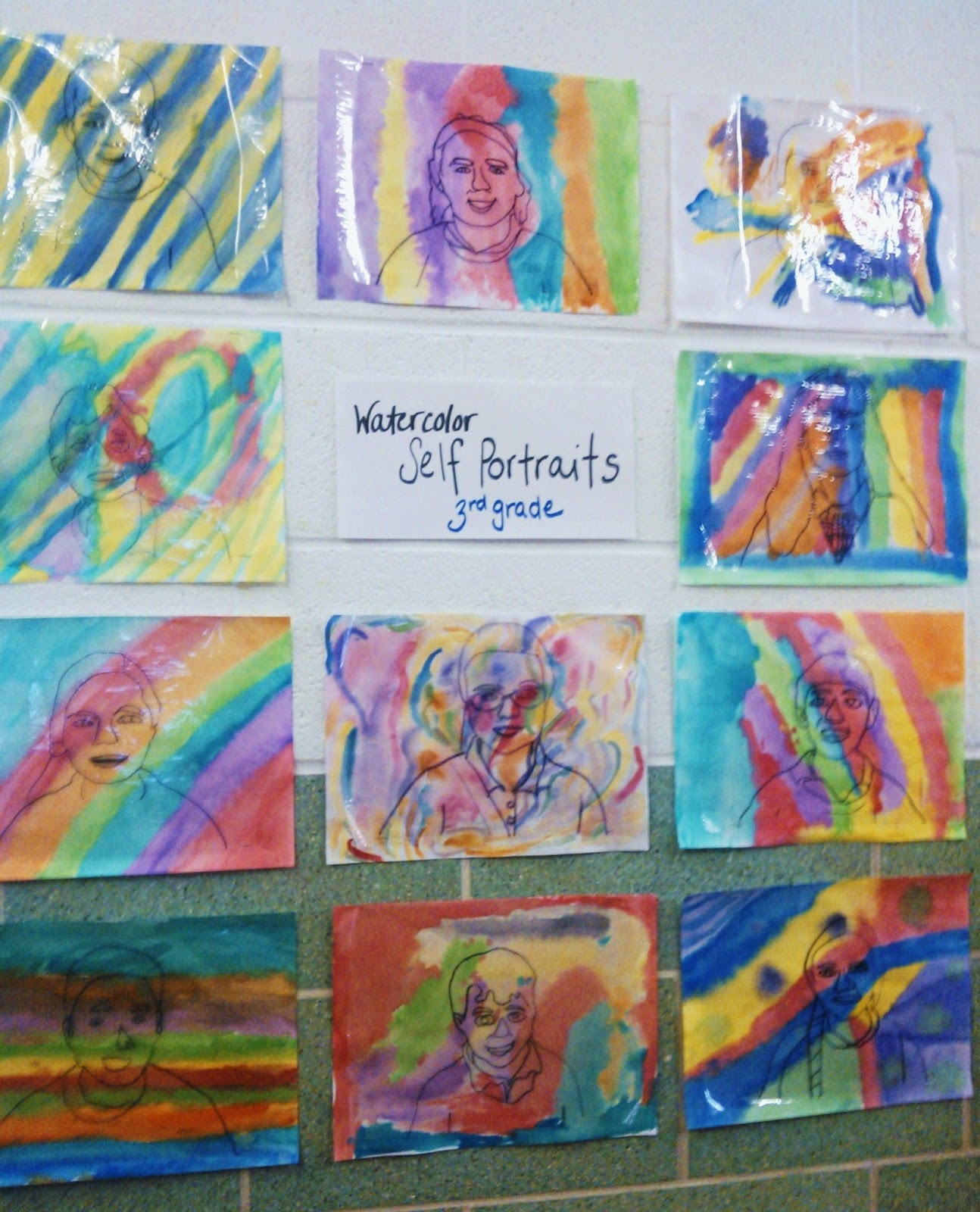 Miss M's Art Room: 3rd Grade Watercolor Self Portraits