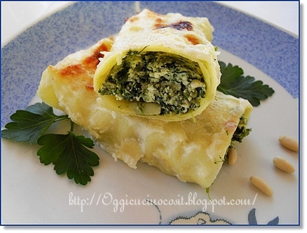 Cannelloni ripieni di Ricotta e Spinaci da Oggi vi cucino così su ...