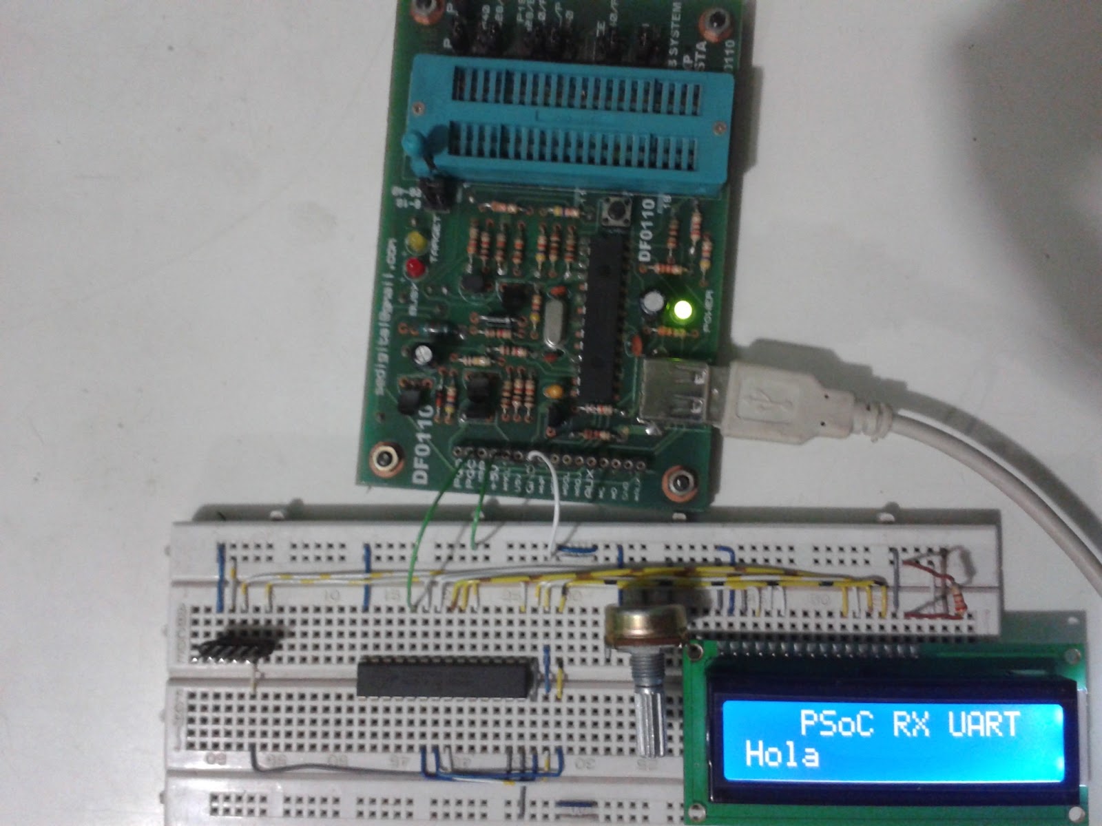RECEPCIÓN DE DATOS CON MÓDULO UART DE PSoC:PSoC En Español
