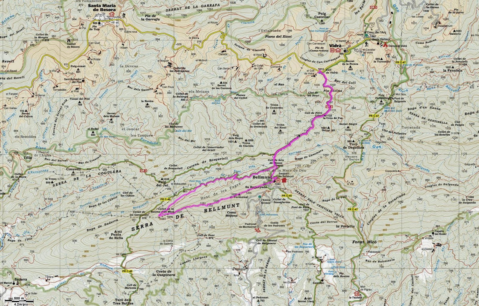 La Vall del Ges i el Bisaura: Bellmunt, des de Vidrà per la casa de ...