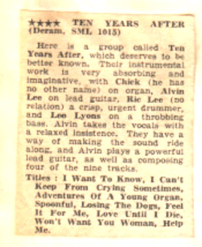 MONOLOVER: TEN YEARS AFTER DML 1015 (-67) UK MONO