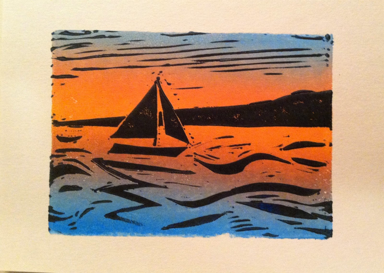 Liza's Studio: Sailboat Printmaking Cards