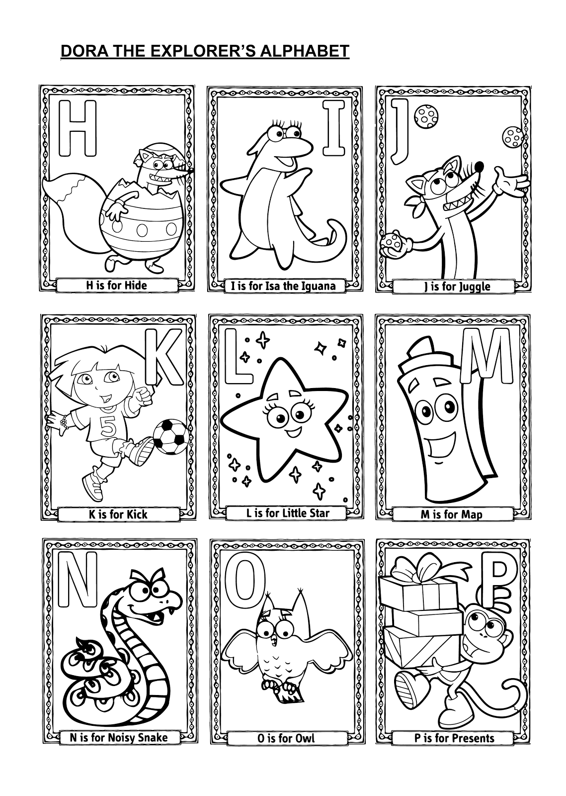 Dora The Explorer Coloring Pages Alphabet | Images and Photos finder