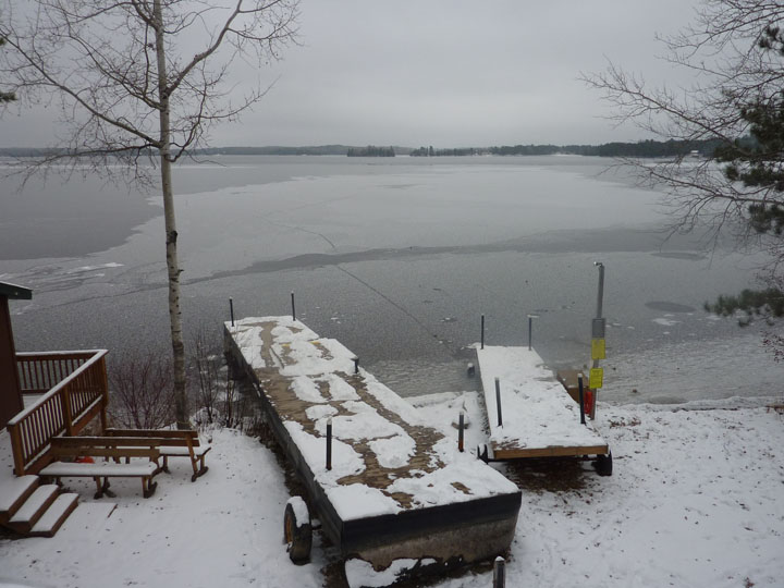 Farm Lake just outside the BWCA in Ely MN icing over for the winter
