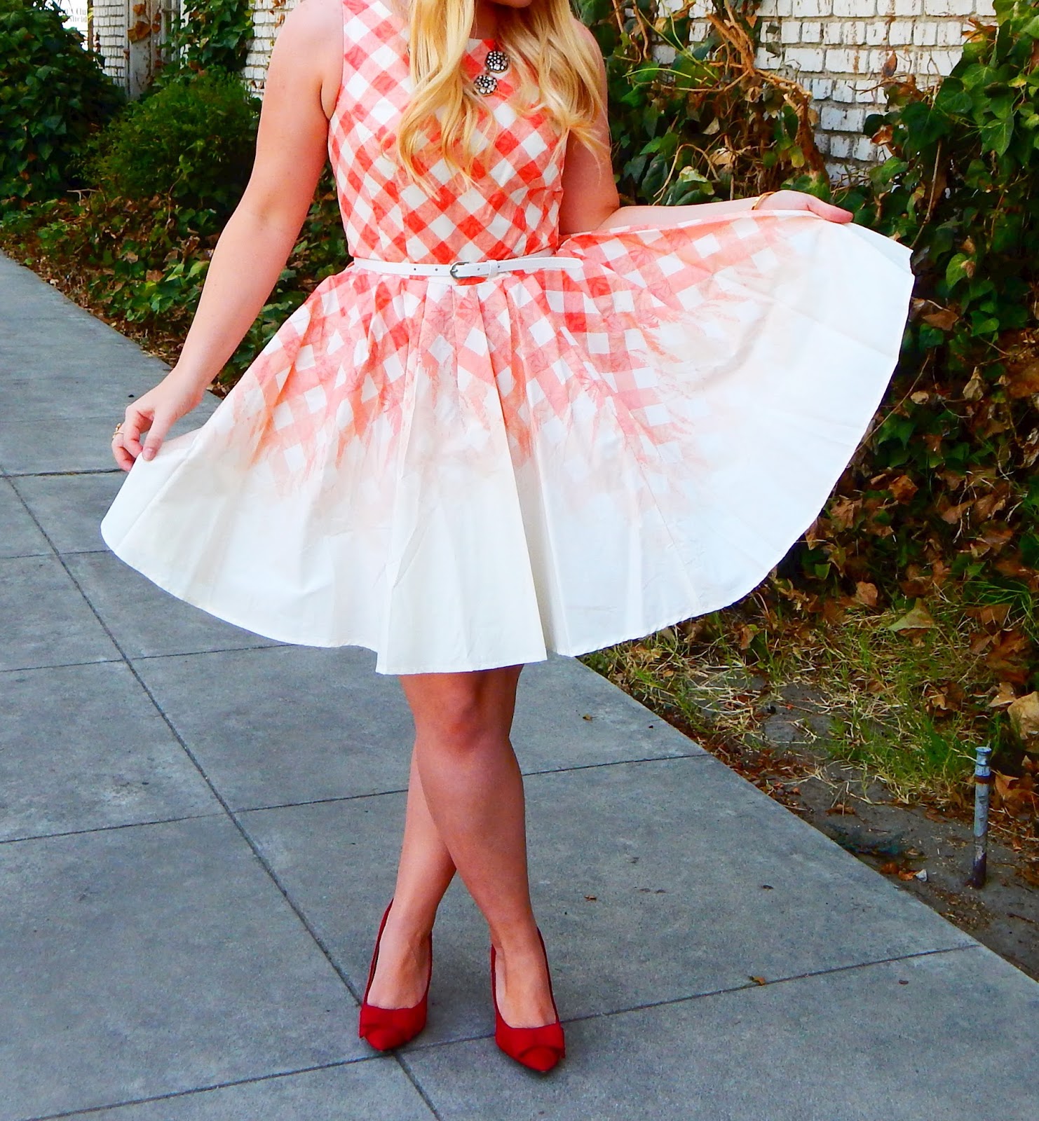 Red Picnic Dress Outfit - Lizzie in Lace