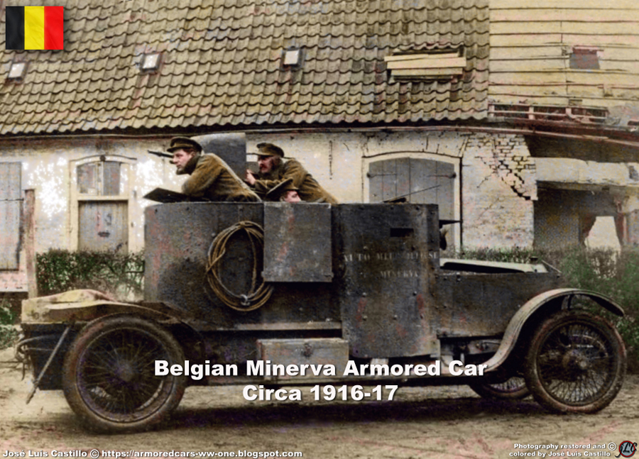 Armored Cars in the WWI: Belgian Minerva Armored Car (Auto-Mitrailleuse ...