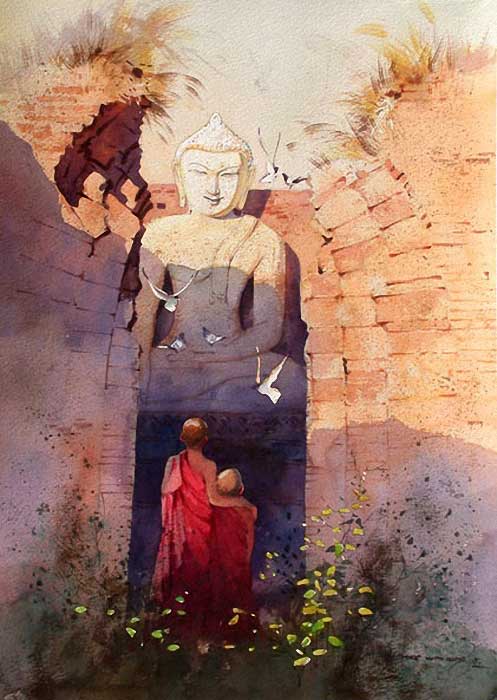 Myoe Win Aung, 1972 | Watercolour painter | Tutt'Art@ | Pittura ...