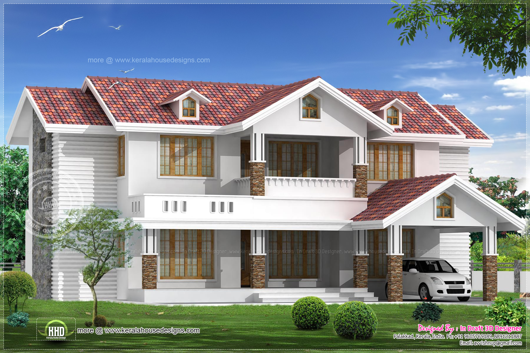 Two different elevations of a luxury 4 bed room villa - Kerala Home ...