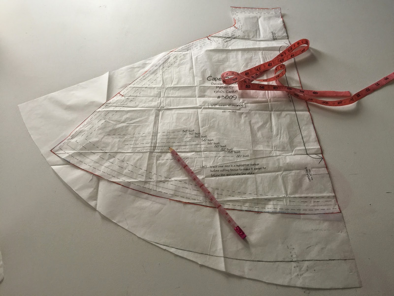 Sew Retro Rose: Capelet Sewalong : Part 1 : Creating a Muslin