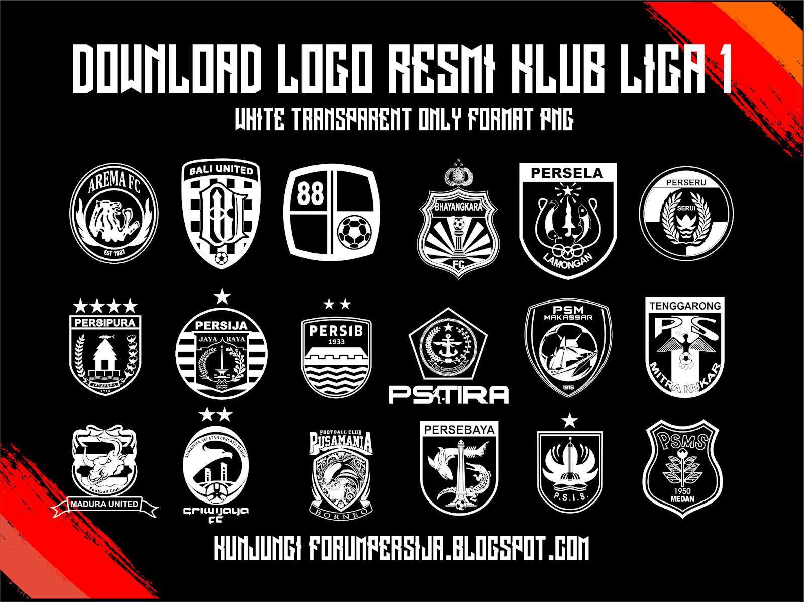 Download Logo Resmi Klub Liga 1 - Putih (.png) - Forum Persija Blog