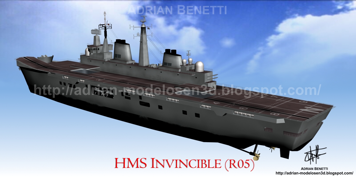 Modelos en 3D / 3D Models: HMS Invincible (R05)