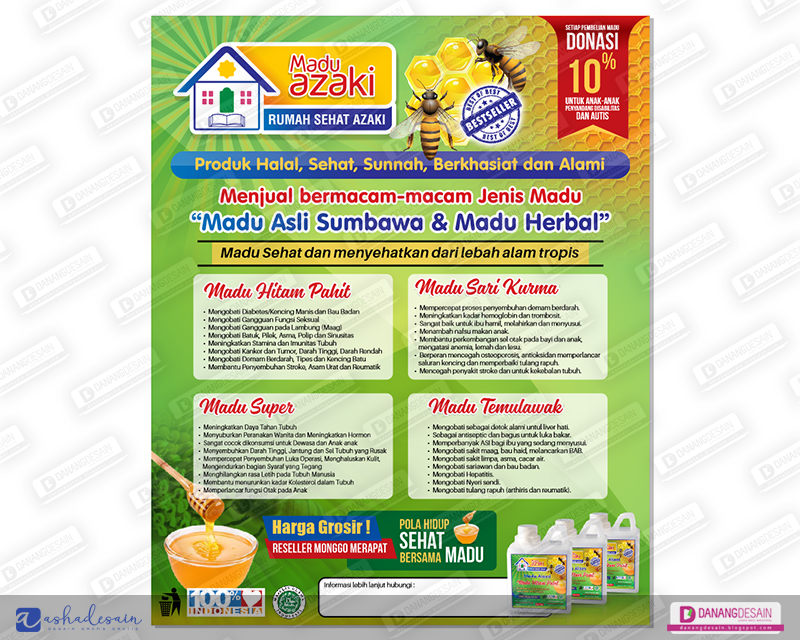Contoh Desain Spanduk Banner Madu Herbal - Contoh Desain Banner Spanduk