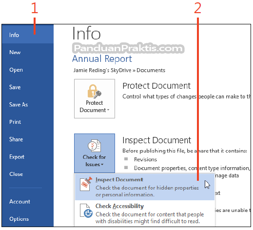 Where is document inspector in excel 2013 - bayareaiop